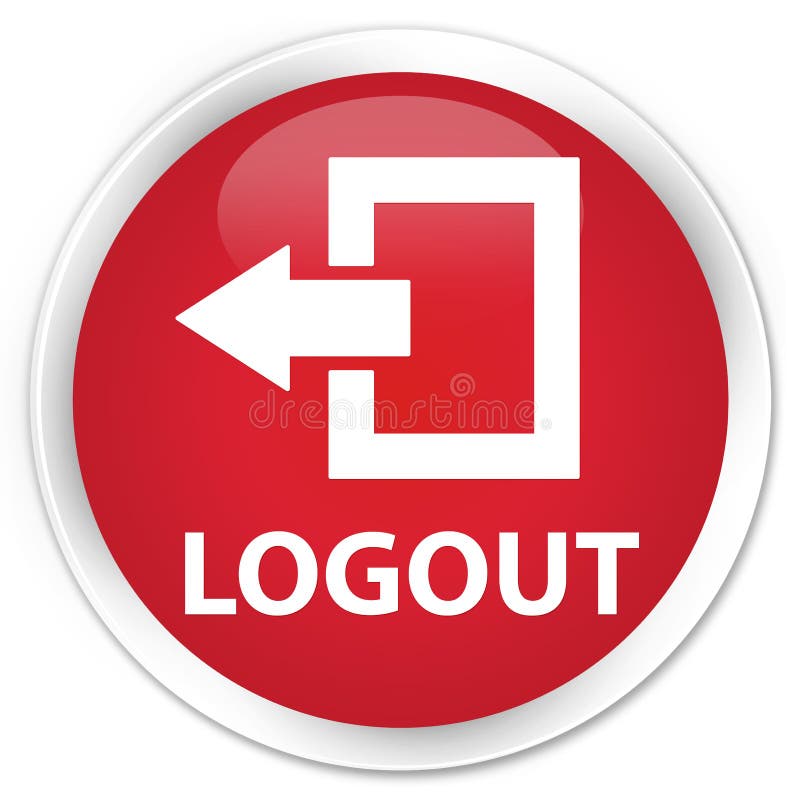 Logout Premium Red Round Button Stock Illustration - Illustration of ...