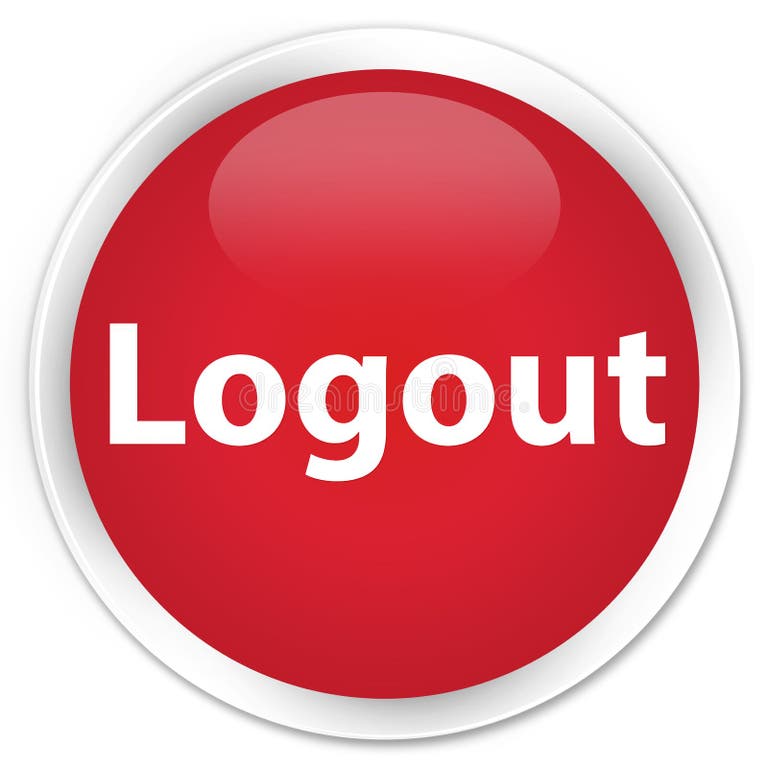 Logout Premium Red Round Button Stock Illustration - Illustration of ...
