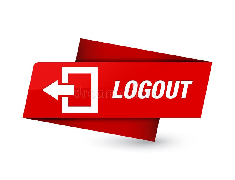 Logout Premium Red Tag Sign Stock Illustration - Illustration of symbol ...