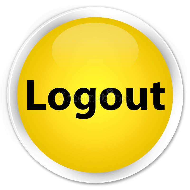 Logout Premium Yellow Round Button Stock Illustration - Illustration of ...
