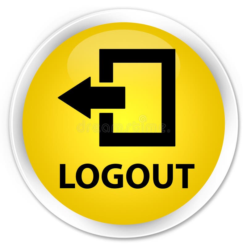 Logout Premium Yellow Round Button Stock Illustration - Illustration of ...