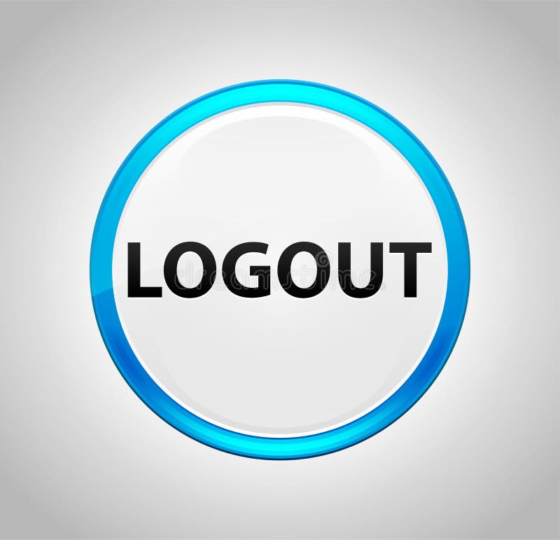 Logout Round Blue Push Button Stock Illustration - Illustration of ...