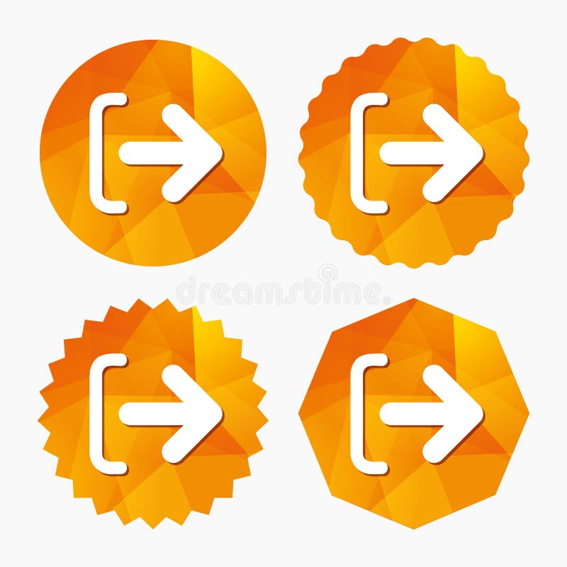 Logout Sign Icon. Log Out Symbol. Arrow. Stock Vector - Illustration of ...