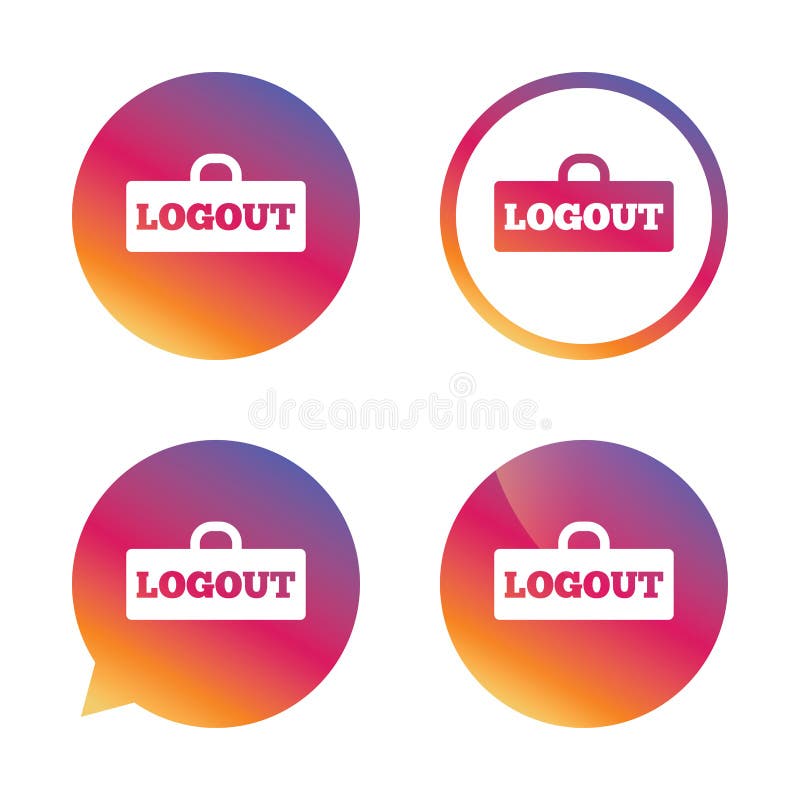 Logout Sign Icon. Log Out Symbol. Lock. Stock Vector - Illustration of ...