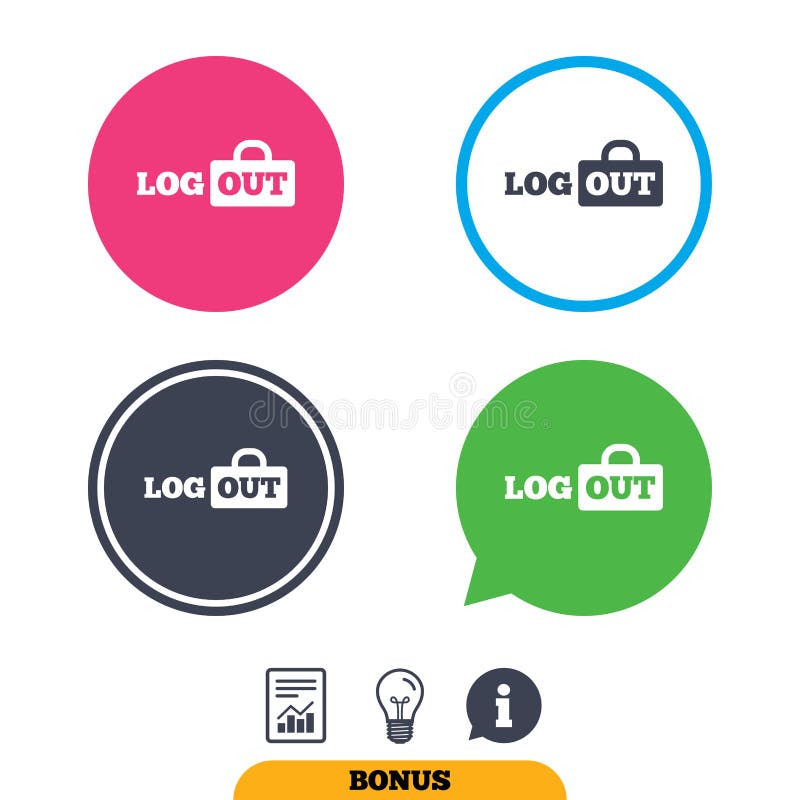 Logout Sign Icon. Log Out Symbol. Arrow. Stock Vector - Illustration of ...