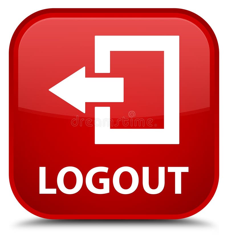 Logout Special Red Square Button Stock Illustration - Illustration of ...