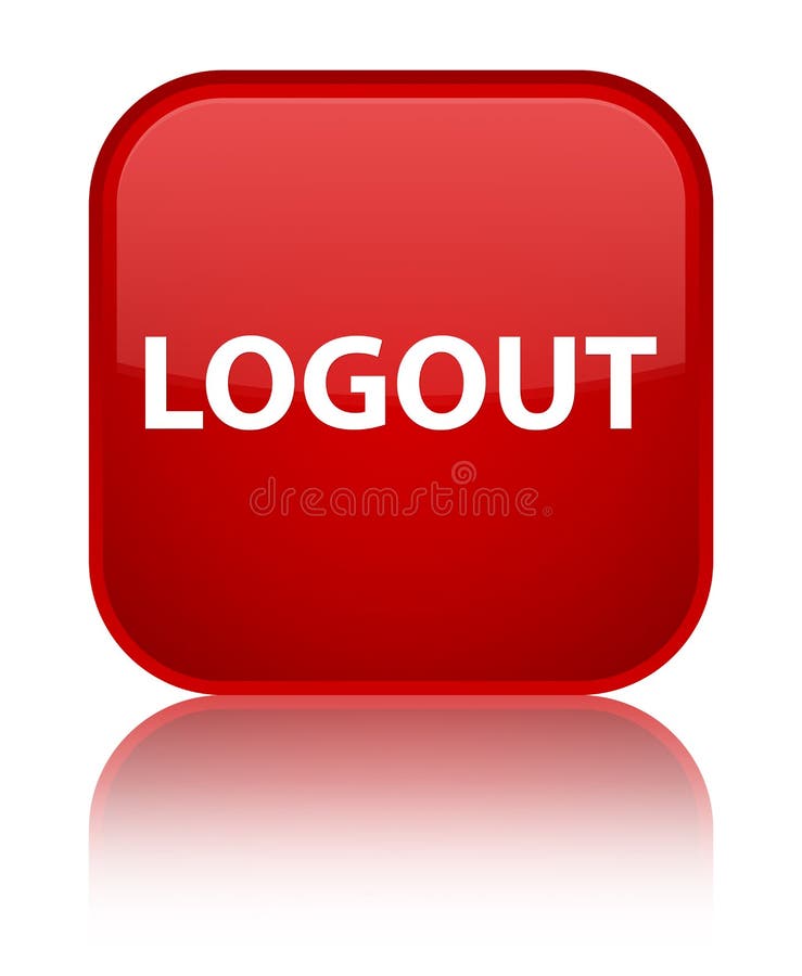 Logout Special Red Square Button Stock Illustration - Illustration of ...