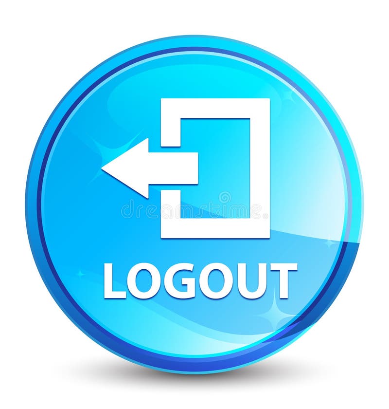 Logout Splash Natural Blue Round Button Stock Vector - Illustration of ...
