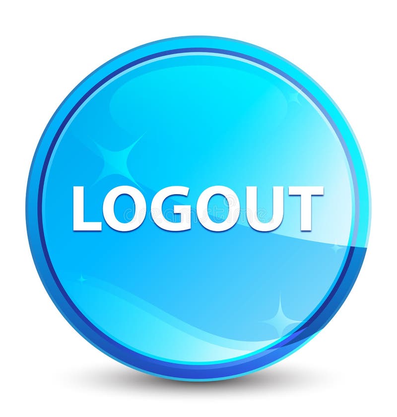 Logout Splash Natural Blue Round Button Stock Vector - Illustration of ...