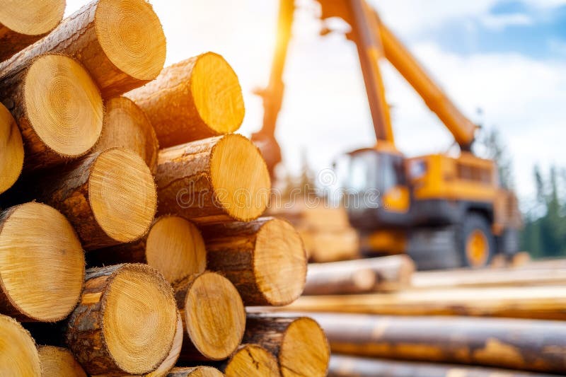 Logs in the Forest, Symbolizing the Harvesting and Processing of Wood ...