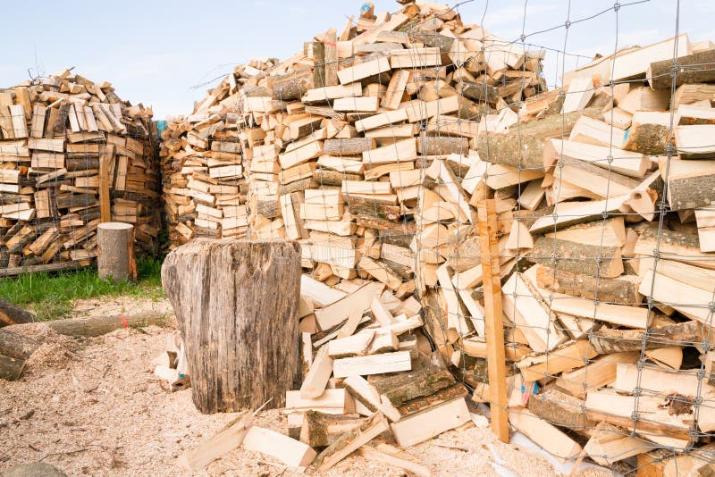 Logs on a lumber yard stock photo. Image of supply, stockpile - 101441204