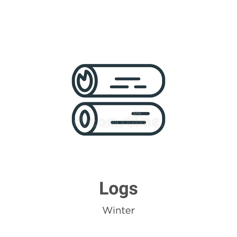 Wood Logs Vector Icon on White Background. Flat Vector Wood Logs Icon ...