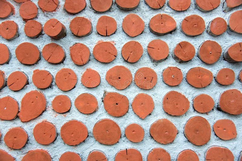 Logs and Plaster Wall Background. Stock Photo - Image of backdrop ...