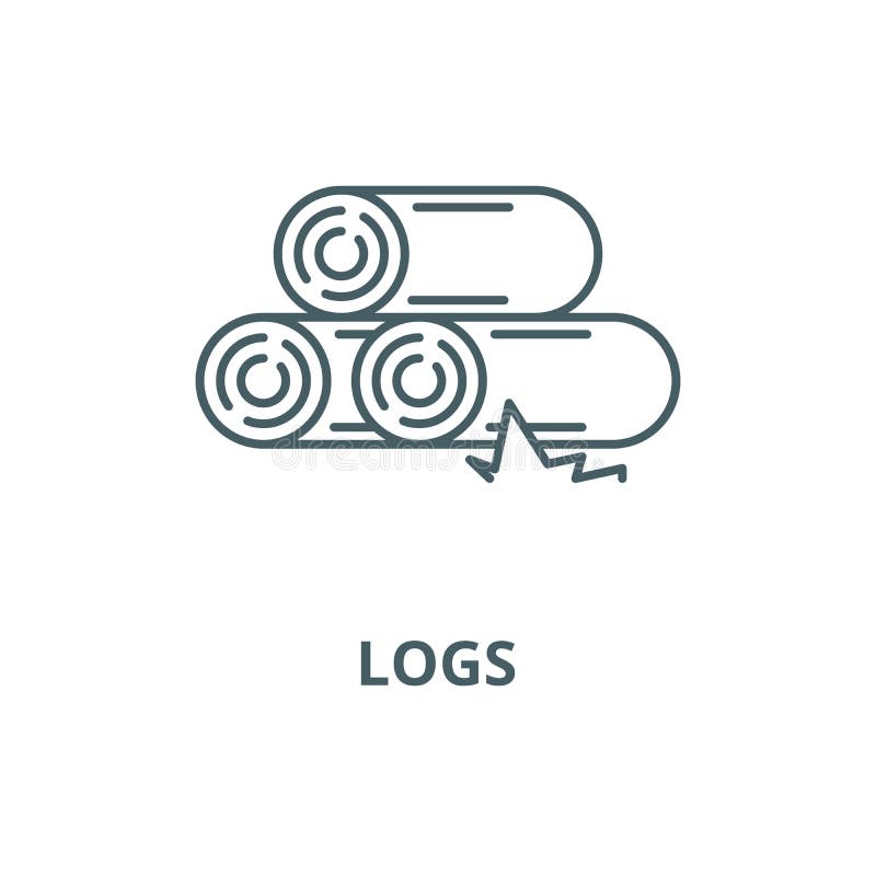 Logs Vector Line Icon, Linear Concept, Outline Sign, Symbol Stock ...