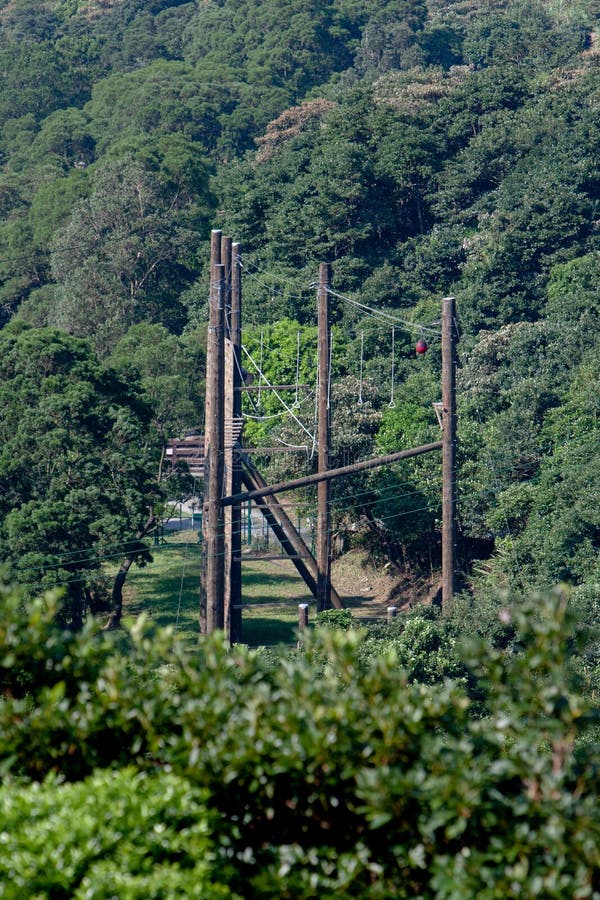 Logs and Wooden Sticks Installed in a Camp Stock Photo - Image of ...