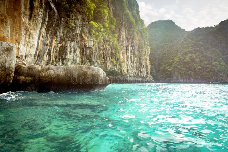 Loh Samah Bay at Phi Island, Krabi Thailand. Stock Image - Image of ...