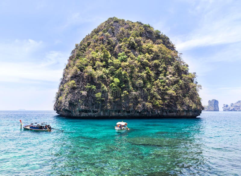 View of Loh Samah Bay Blue Lagoon is Snorkeling Point at Phi Phi Island ...