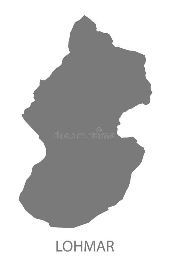 Lohmar City Map with Boroughs Grey Illustration Silhouette Shape Stock ...