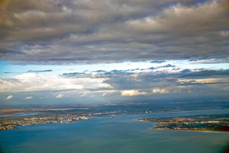 Loire and Atlantic Ocean from Aerial View Stock Photo - Image of loire ...