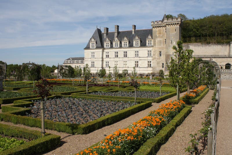 Loire Valley, Villandry Castle and Gardens Stock Image - Image of love ...