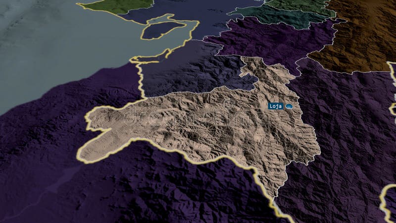 Loja, Ecuador - Highlighted with Capital. Administrative Stock ...