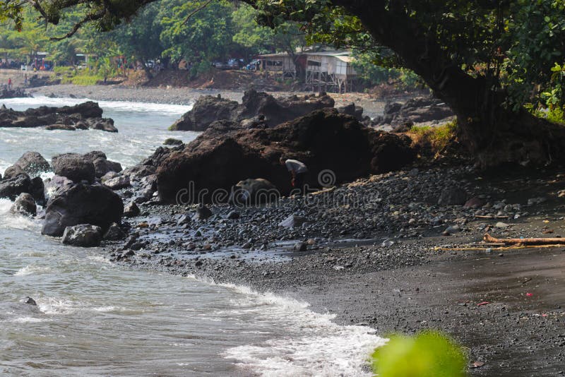 Loji Beach Landscape in the Midday Stock Photo - Image of coastline ...
