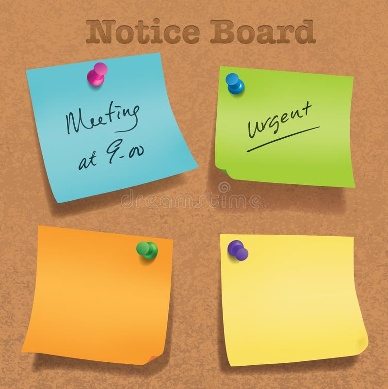 Vektorsatz Gelbe Klebrige Anmerkungen Und Text Vektor Abbildung ...