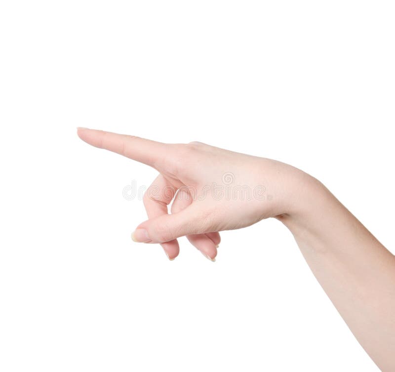 Lokalisierte Weibliche Berührende Oder Zeigende Hand Stockbild - Bild ...