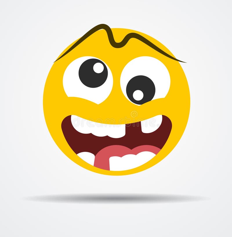 Lokalisierter Irres Emoticon in Einem Flachen Design Stock Abbildung ...