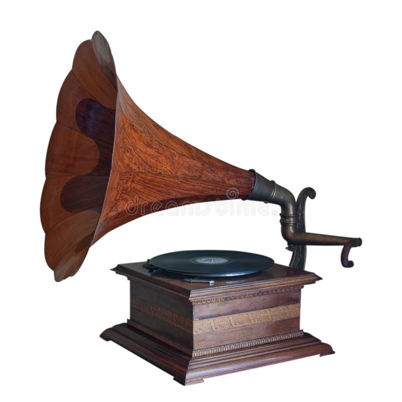 Lokalisiertes Grammophon stockfoto. Bild von kasten, hupe - 38382448