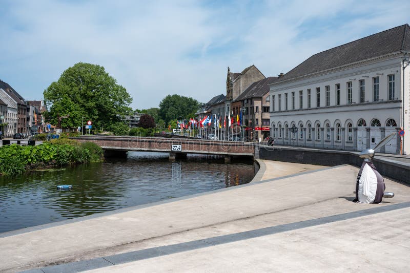 Lokeren, East Flemish Region, Belgium - Banks of the River Durme with ... Lokeren, East Flemish Region, Belgium - Banks of the River Durme with ...