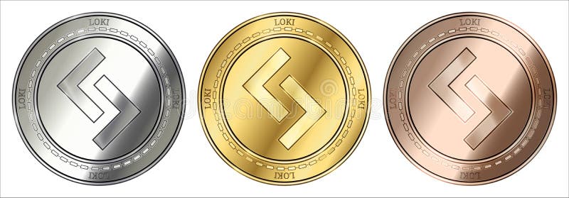 Loki LOKI coin set. stock vector. Illustration of graphic - 117353563