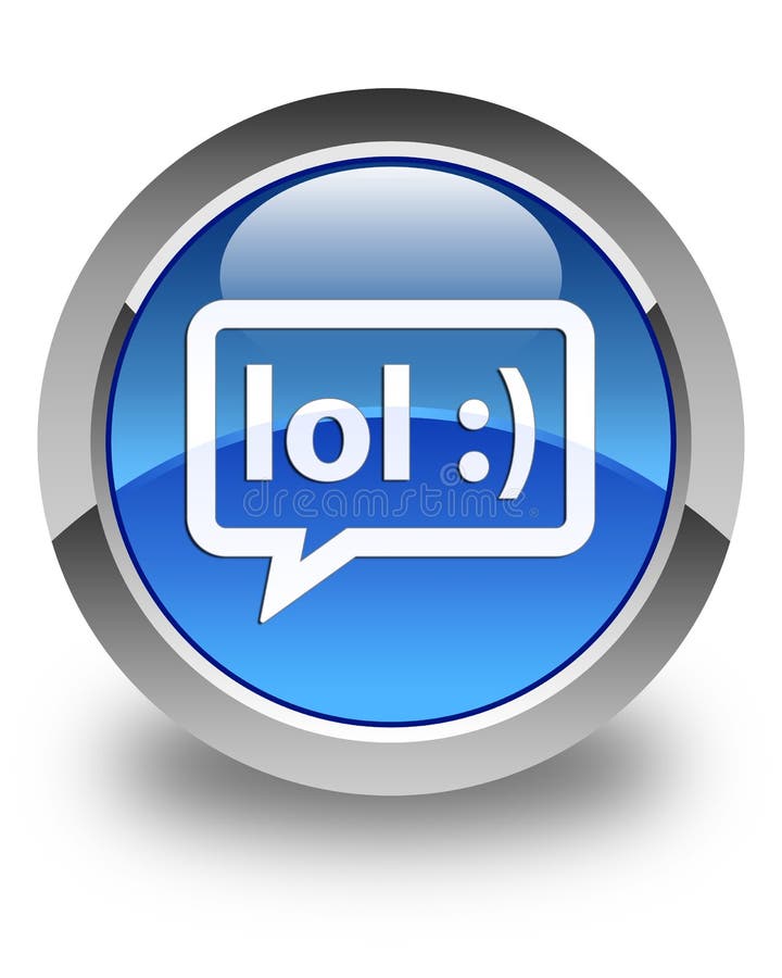 LOL Bubble Icon Glossy Blue Round Button Stock Illustration ...