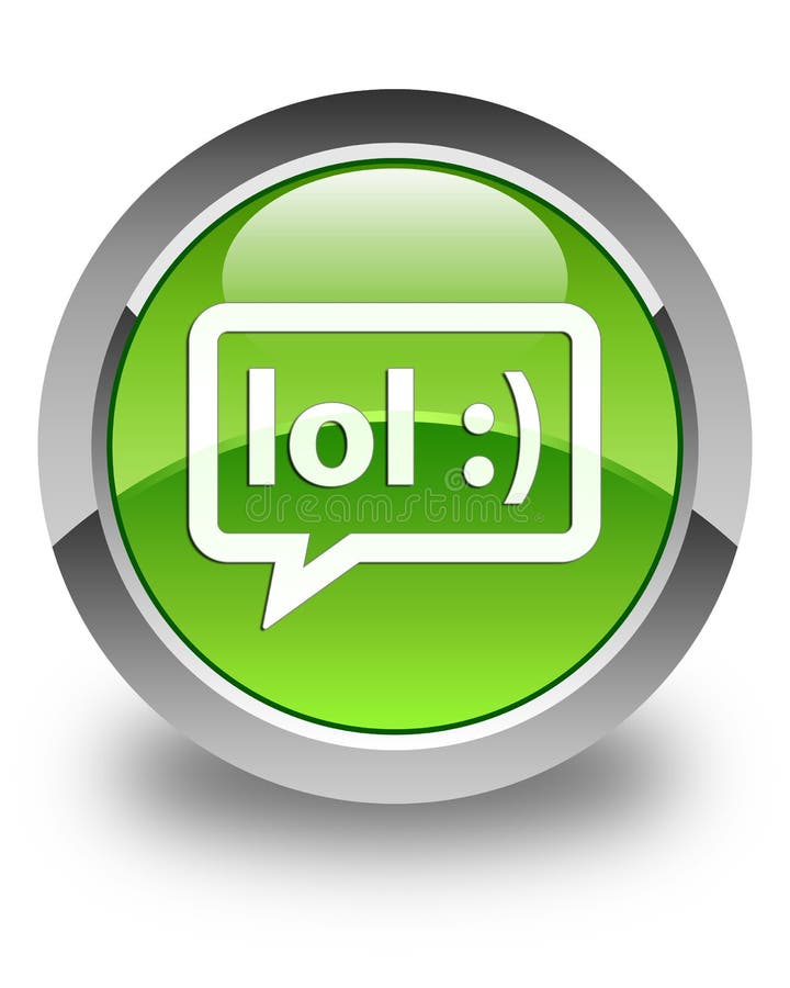 LOL Bubble Icon Glossy Green Round Button Stock Illustration ...