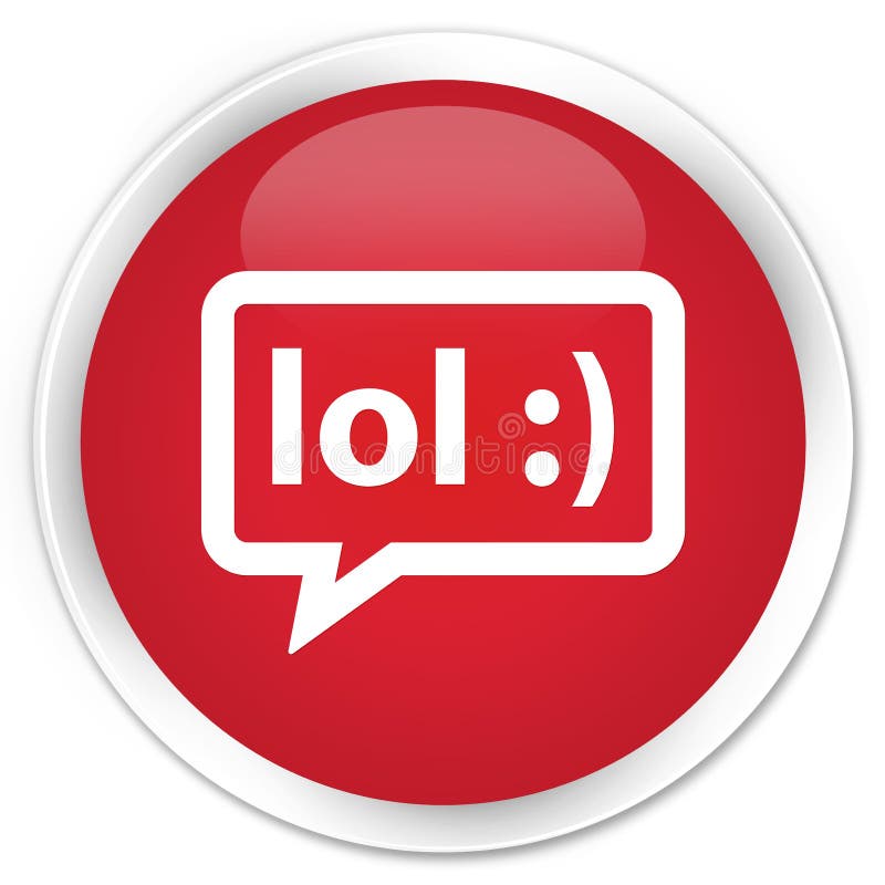 LOL Bubble Icon Premium Red Round Button Stock Illustration ...
