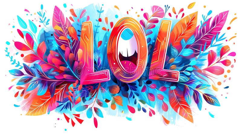 LOL: Minimalist Design Featuring Colorful Text and Artwork Stock ...