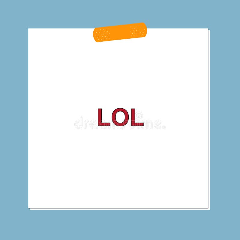 Lol post it on blue stock illustration. Illustration of trending ...