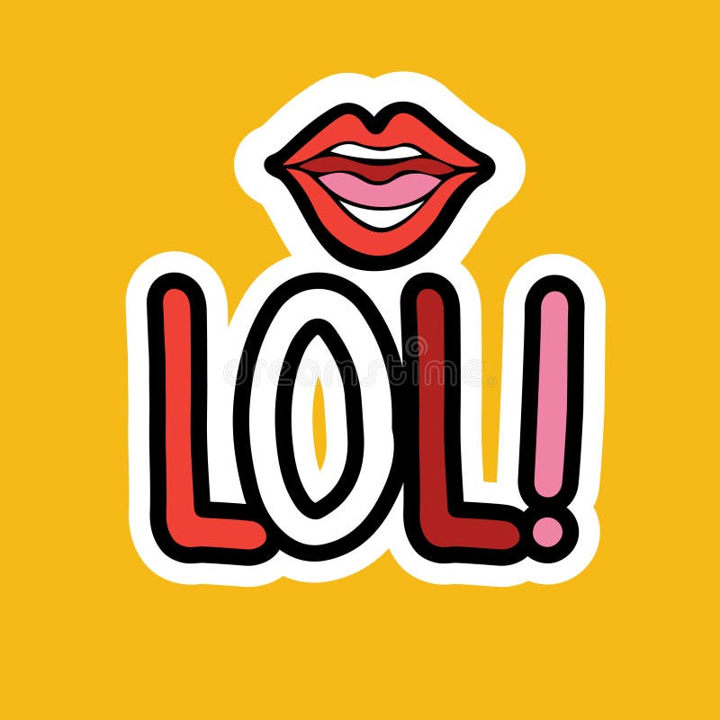 Lol Sticker Social Media Network Message Badges Design Stock Vector ...