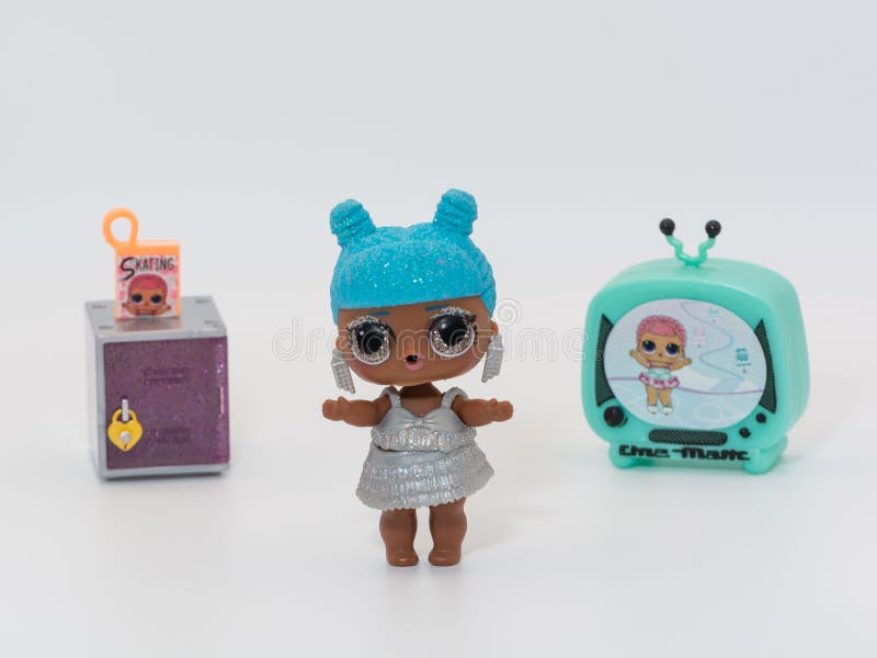 LOL Surprise ICE Lights Doll and Its Accessories on a White Background ...