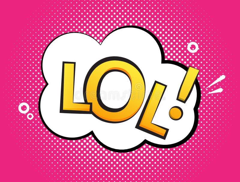Lol Text Speech Label Icon. Pop Retro Vector Tag Comic Background ...