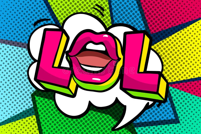 Lol word bubble. stock vector. Illustration of cool, card - 90348174