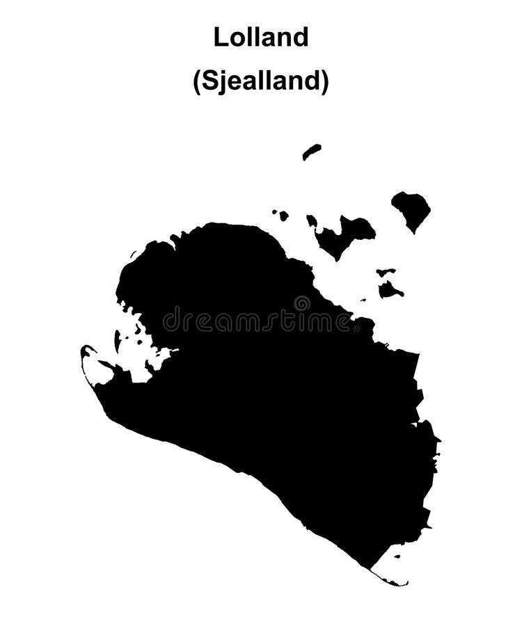Lolland outline map stock vector. Illustration of danske - 371639905
