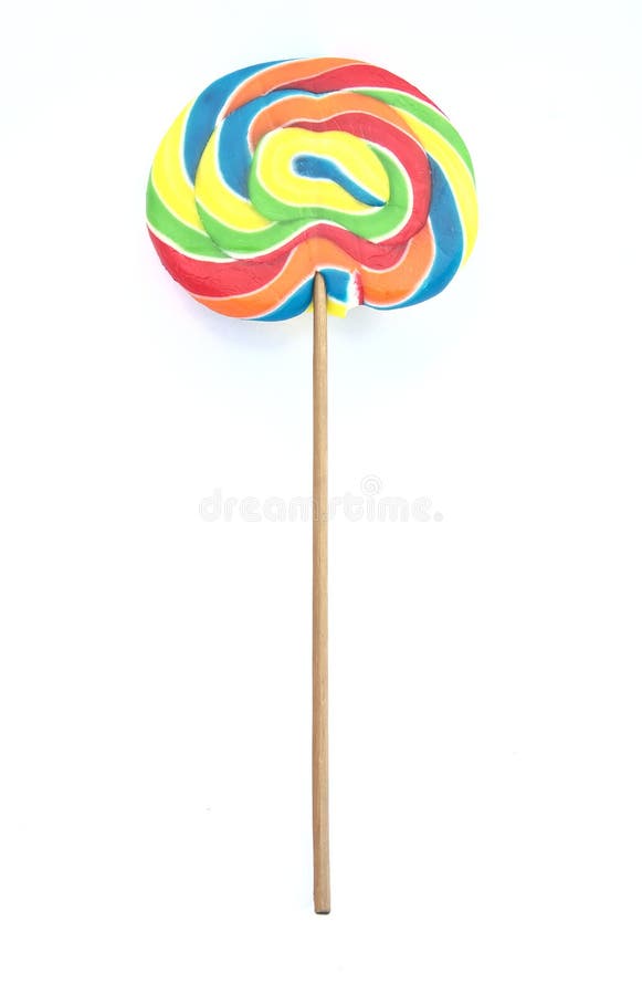 Cropped Rainbow Lollipop Swirl Isolated Stock Image - Image of green ...