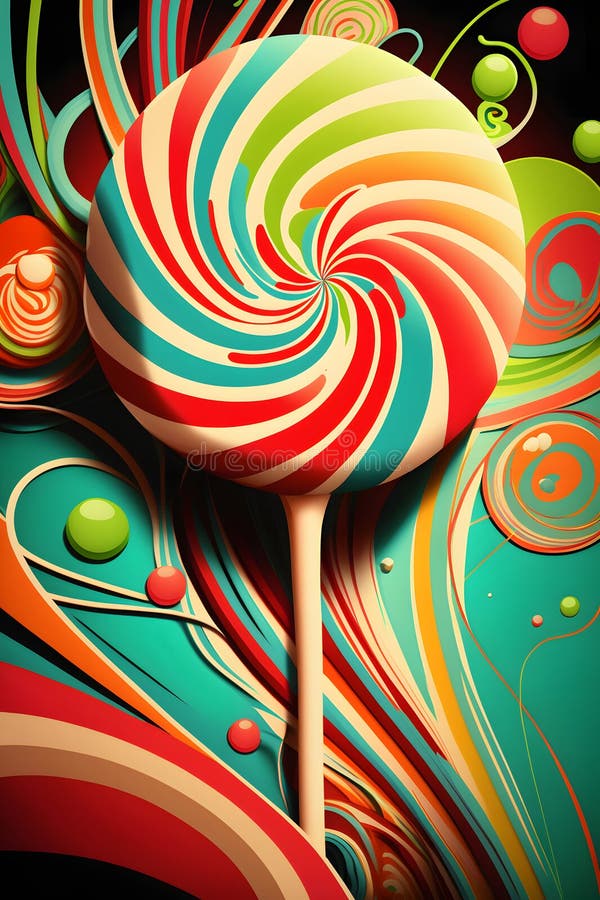 Lollipop on Abstract Background. Generative AI Illustration Stock ...