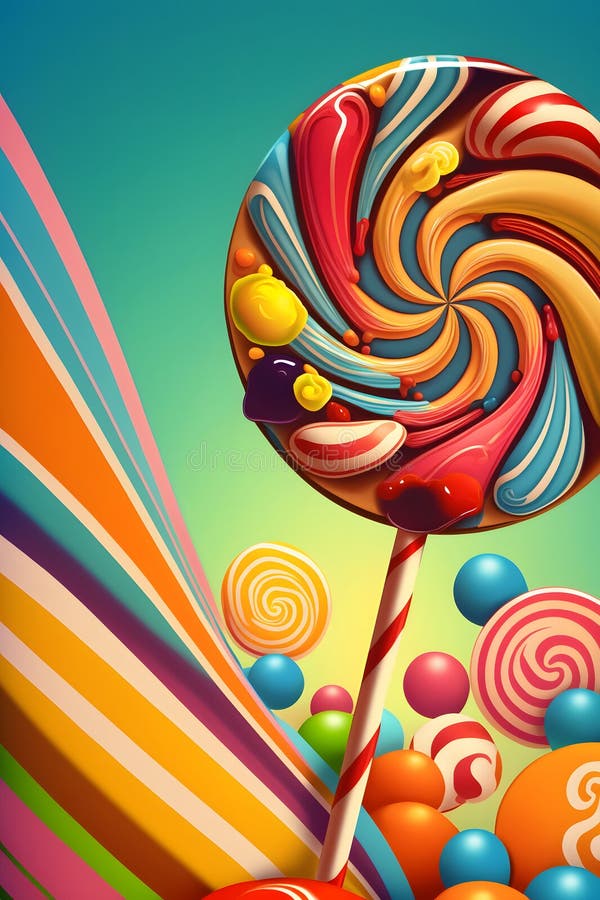 Lollipop - Abstract Digital Art Stock Illustration - Illustration of ...