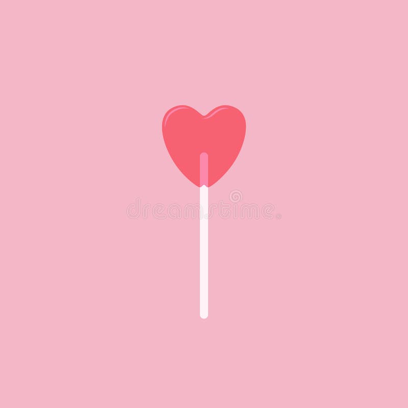 Lollipop. Candy Heart Icon. Flat Style. Isolated. Vector Stock Vector ...