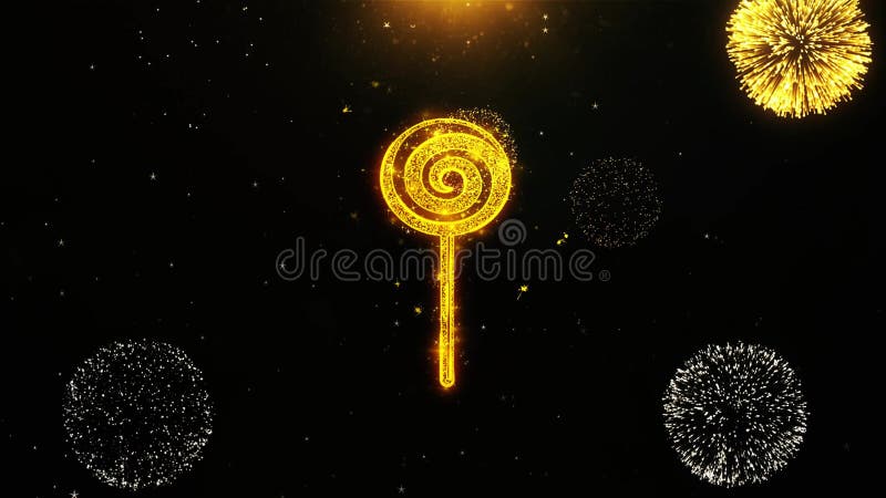 Lollipop Candy Icon on Firework Display Explosion Particles. Stock ...