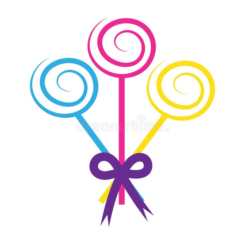 Lollipop Candy Icon Logo Free Vector Stock Vector - Illustration of ...