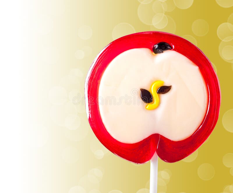 Lollipop in the Form of an Apple Stock Image - Image of tasty, candy ...