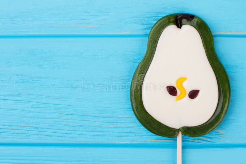 Lollipop in a Form of Fruit. Stock Photo - Image of eating, pear: 141749020